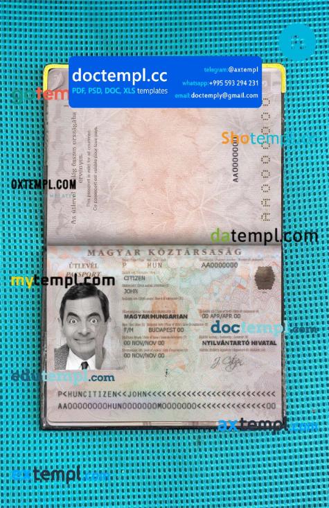 Hungary passport PSDs, editable scan and photograghed picture template ...