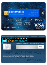 Jordan Bank of Jordan visa signature card, fully editable template in ...