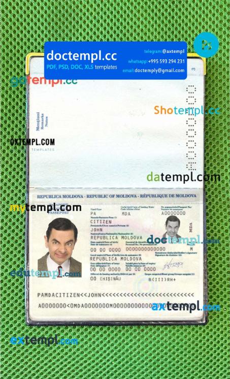 Moldova passport PSDs, editable scan and photograghed picture template ...