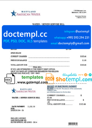 usa-maryland-american-water-utility-bill-template-in-word-and-pdf-format