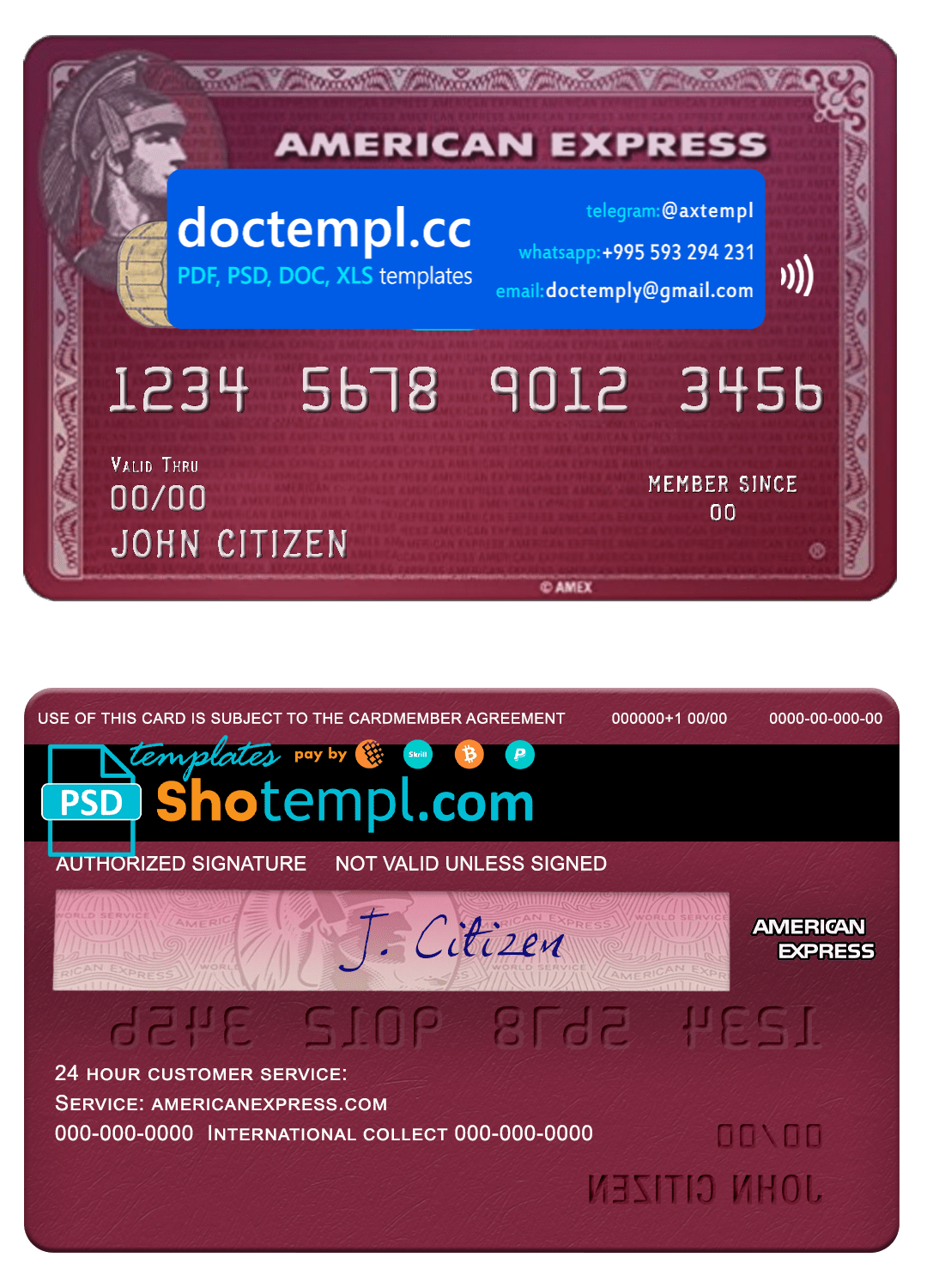 USA BB&T Corp. bank AMEX business plum card template in PSD format ...