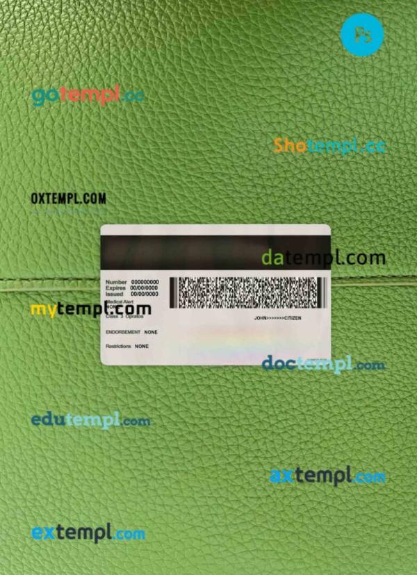 Puerto Rico driving license PSD files, scan look and photographed image ...