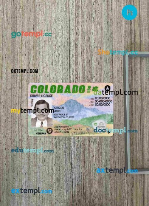 USA Colorado driving license PSD files, scan look and photographed ...