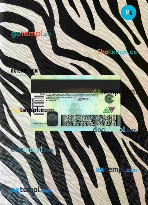 USA Colorado driving license editable PSD files, scan look and photo ...