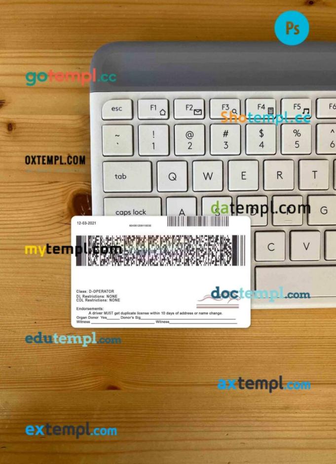 USA Kentucky driving license editable PSD files, scan look and photo ...