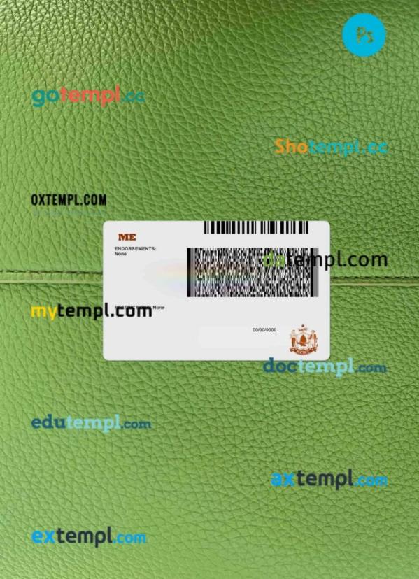 USA Maine driving license PSD files, scan look and photographed image ...