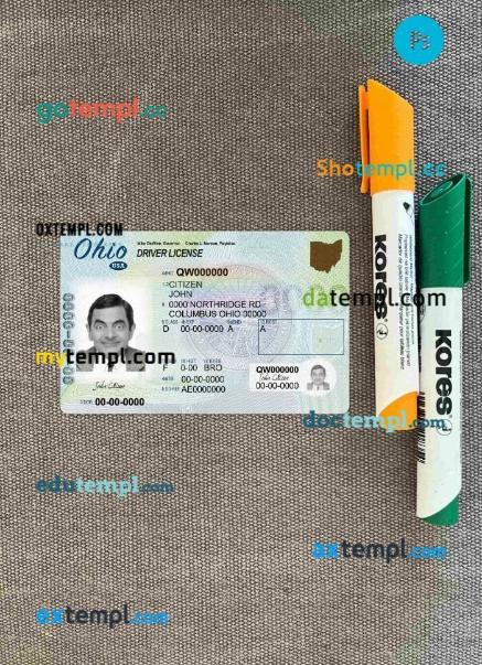 USA Ohio driving license editable PSD files, scan look and photo ...
