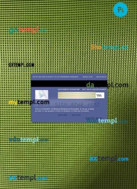 Algeria banque extérieure d'algérie visa card PSD scan and photo ...