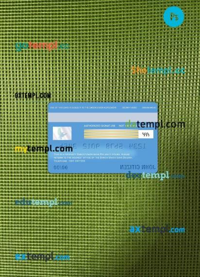 Bolivia Banco Union bank visa card PSD scan and photo-realistic ...