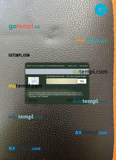 Bolivia Banco central de Bolivia bank visa card PSD scan and photo ...