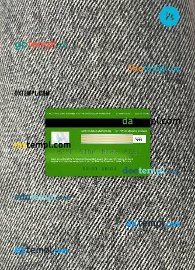Bolivia Ganadero bank visa card PSD scan and photo-realistic snapshot ...