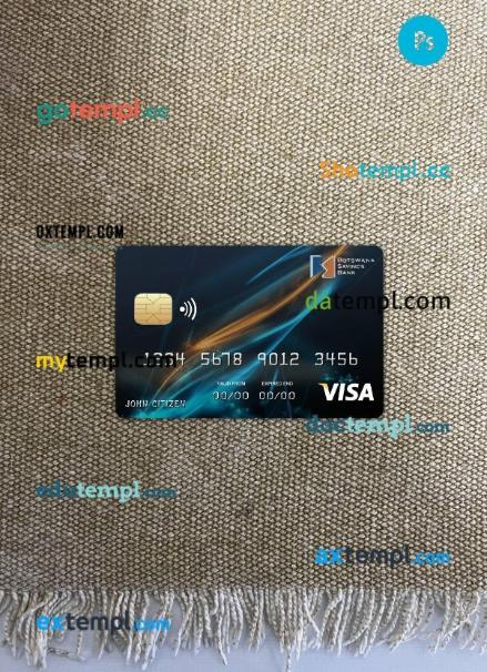 Botswana Savings bank visa card PSD scan and photo-realistic snapshot ...