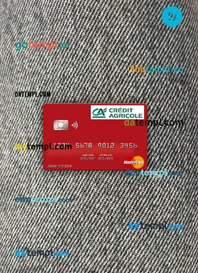 France Credit Agricole Bank mastercard PSD scan and photo taken image ...
