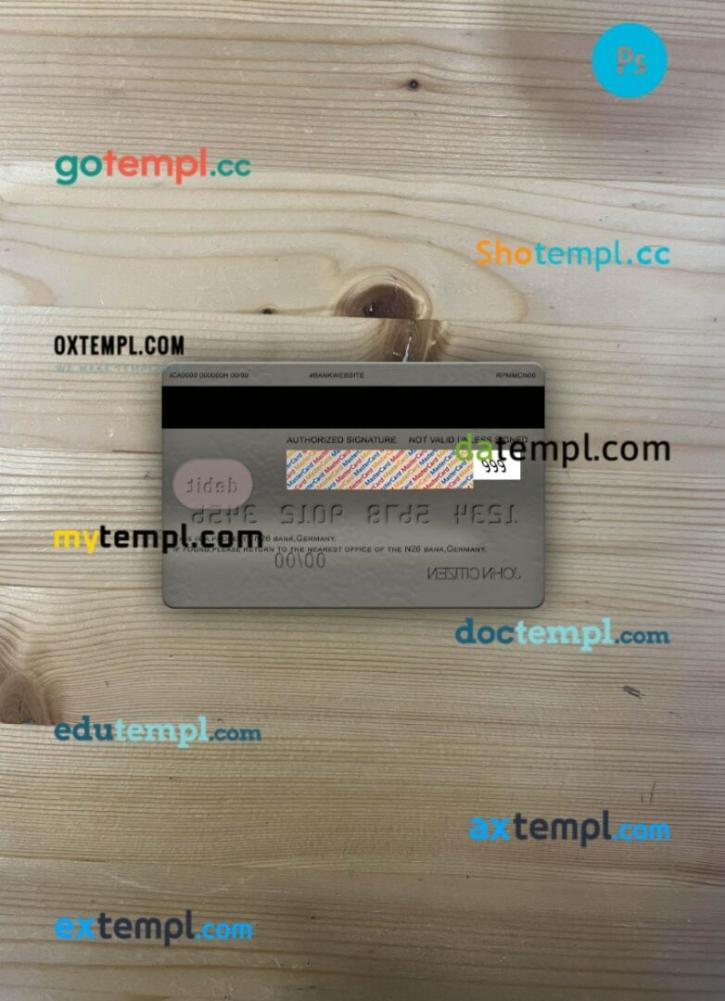 Germany N26 bank Germany debit mastercard PSD scan and photo taken ...