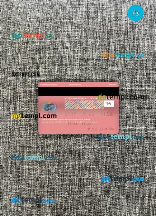 India Finacle bank mastercard PSD scan and photo taken image, 2 in 1