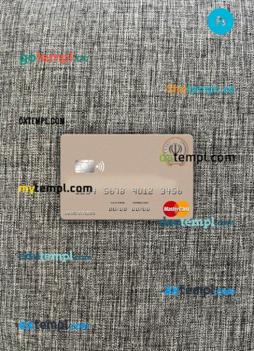 Iran Sepah Bank mastercard PSD scan and photo taken image, 2 in 1 ...