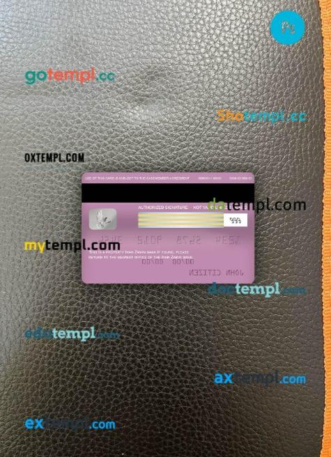 Iran Zamin Bank visa classic card PSD scan and photo-realistic snapshot ...