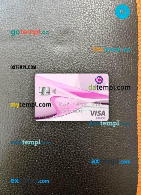Iran Zamin Bank visa classic card PSD scan and photo-realistic snapshot ...