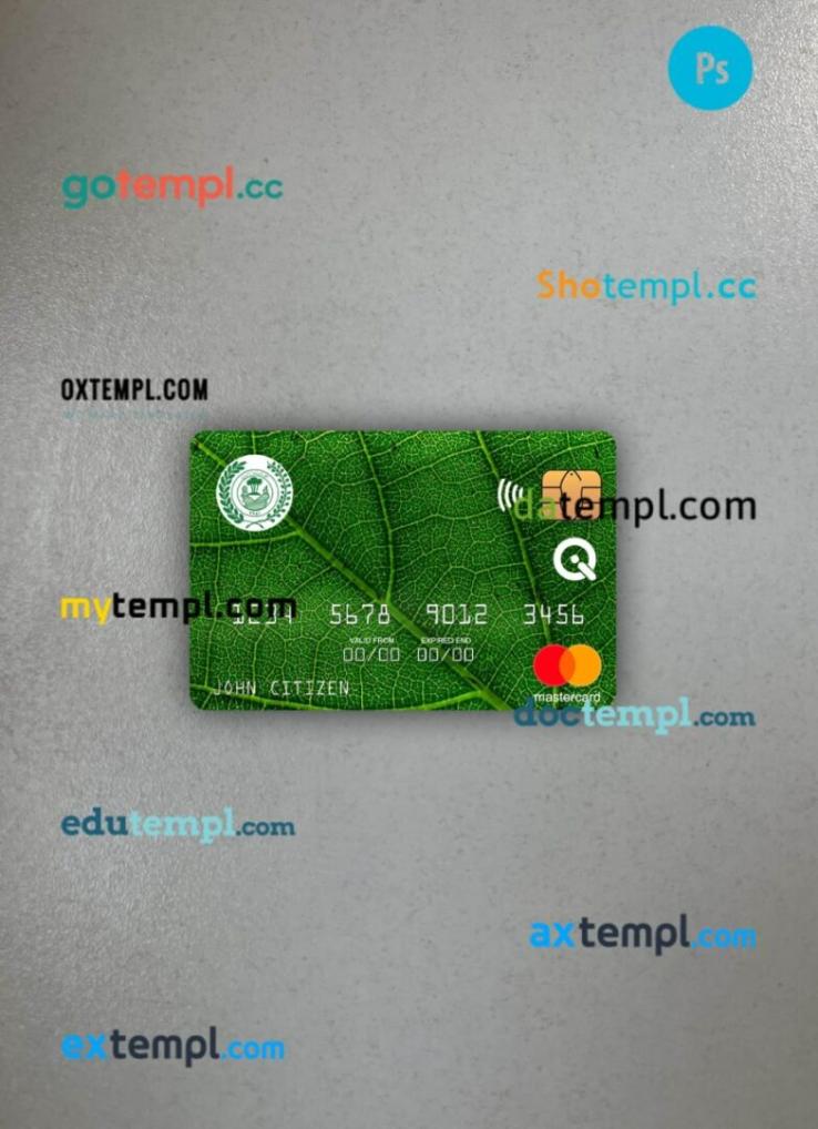 Iraq Rafidain bank mastercard PSD scan and photo taken image, 2 in 1