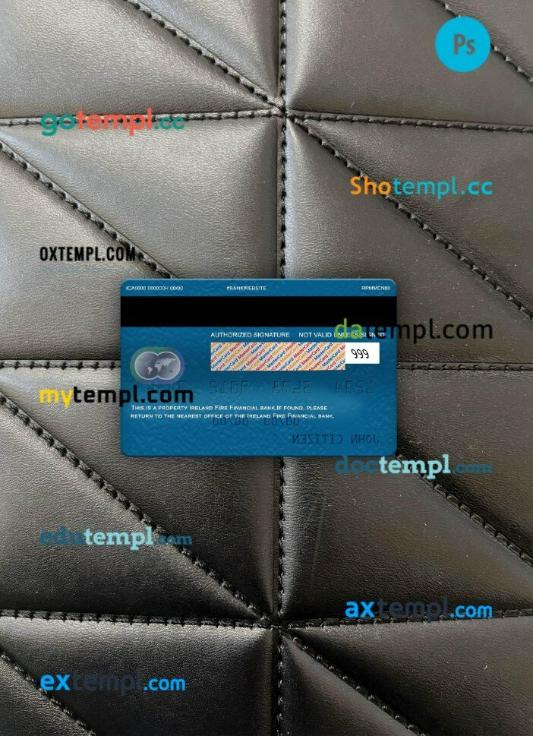 Ireland Fire Financial bank mastercard PSD scan and photo taken image ...