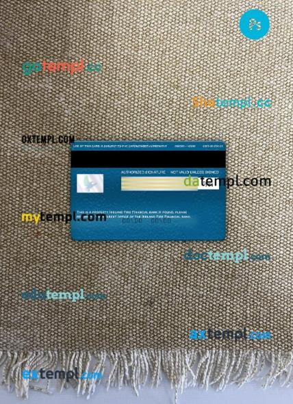 Ireland Fire Financial bank visa signature card PSD scan and photo ...
