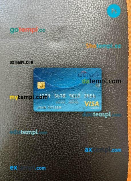 Italy Citibank visa classic card PSD scan and photo-realistic snapshot ...