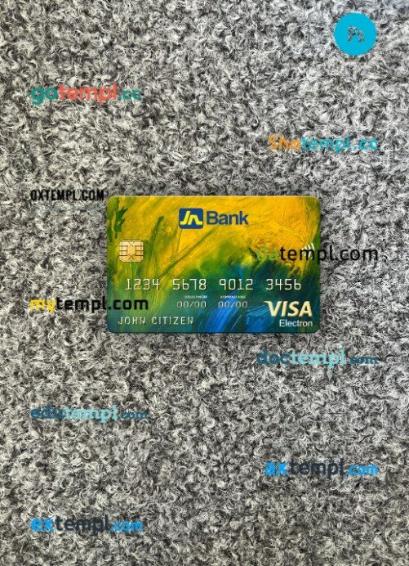 Jamaica National Bank visa electron card PSD scan and photo-realistic ...