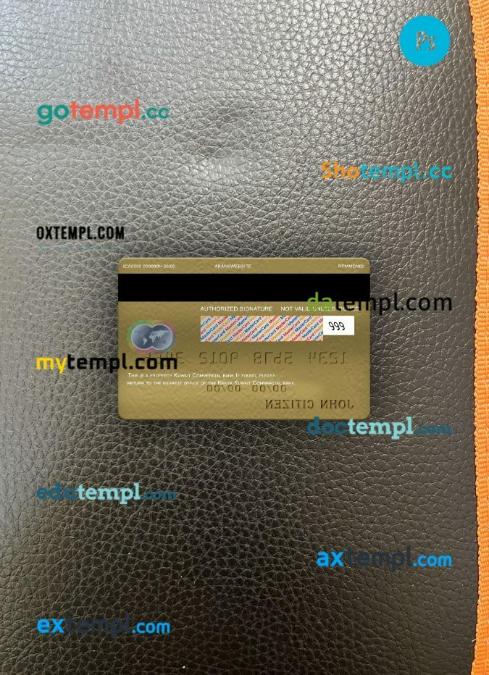 Kuwait Commercial Bank mastercard gold PSD scan and photo taken image ...