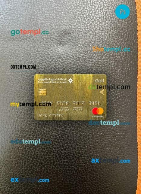 Kuwait Commercial Bank mastercard gold PSD scan and photo taken image ...