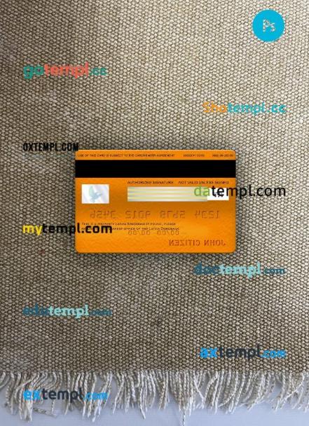Latvia Swedbank visa electron card PSD scan and photo-realistic ...