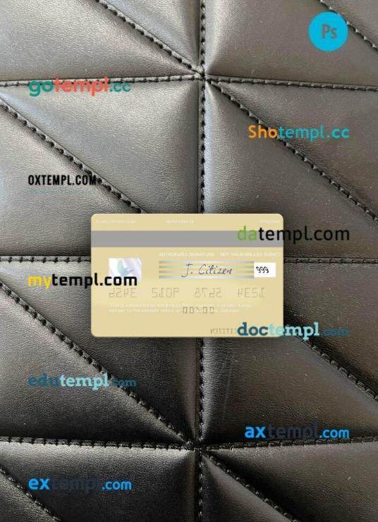 Lebanon Byblos Bank visa debit card PSD scan and photo-realistic ...