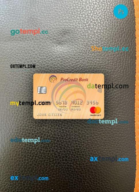 Moldova ProCredit Bank mastercard mastercard PSD scan and photo taken ...