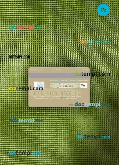 Paraguay Banco Amambay visa debit card PSD scan and photo-realistic ...