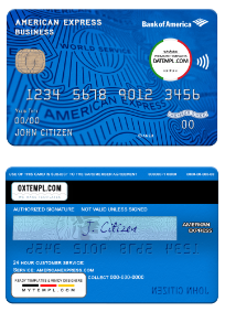USA Bank of America AMEX business card example in PSD format, fully ...