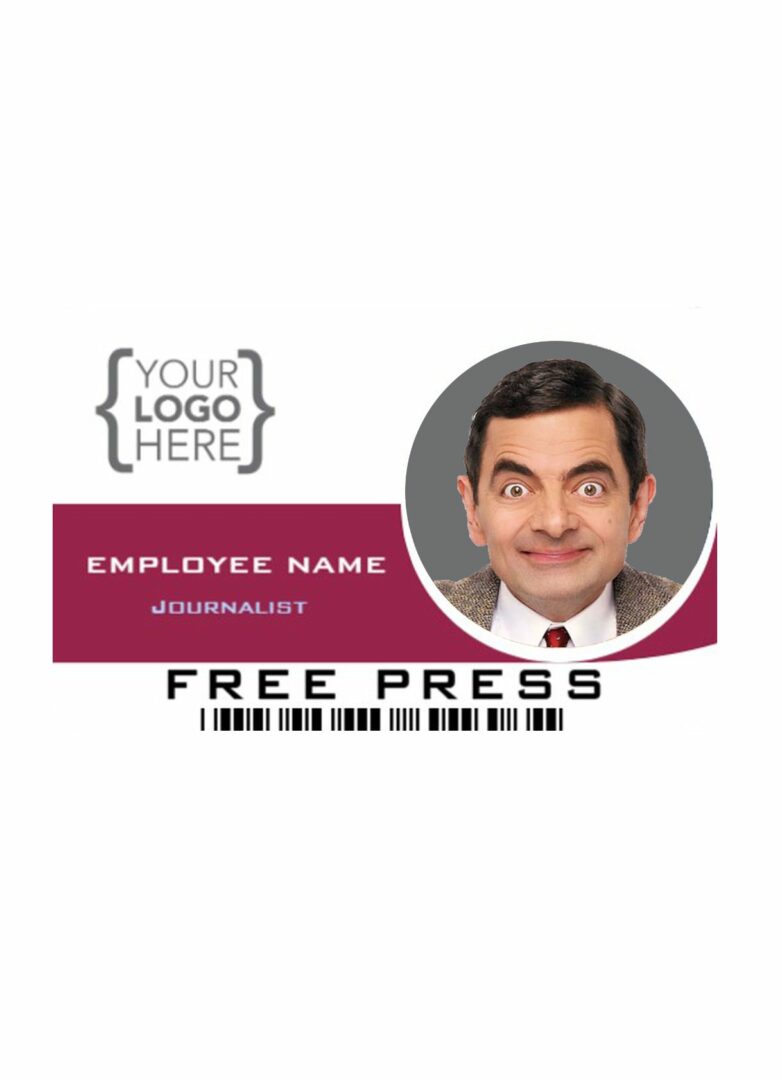 Free press journalist pass id template in PSD format