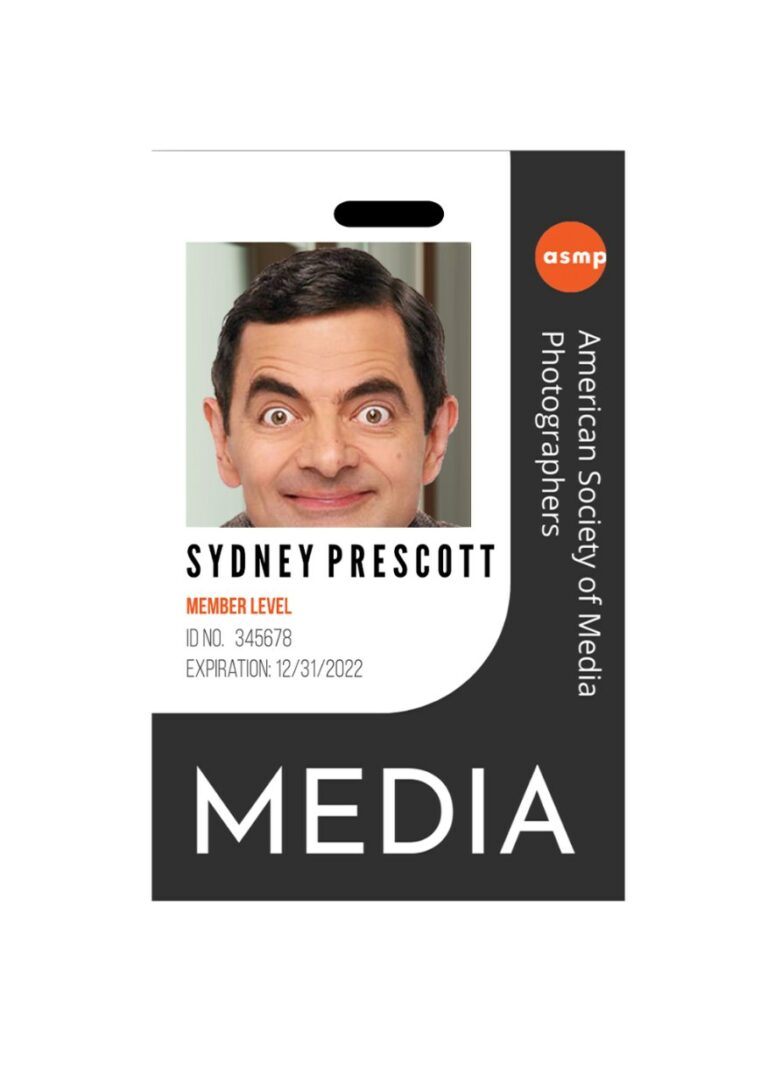 Media member level pass card template in PSD format