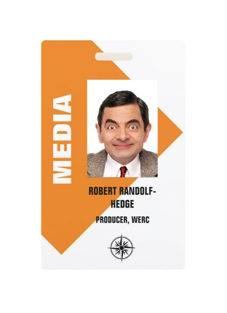 Media producer pass badge template in PSD format