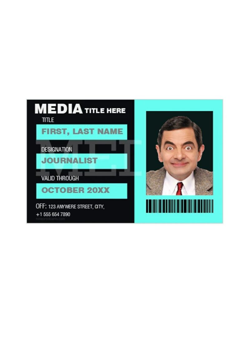 Mediaportal press badge template in PSD format