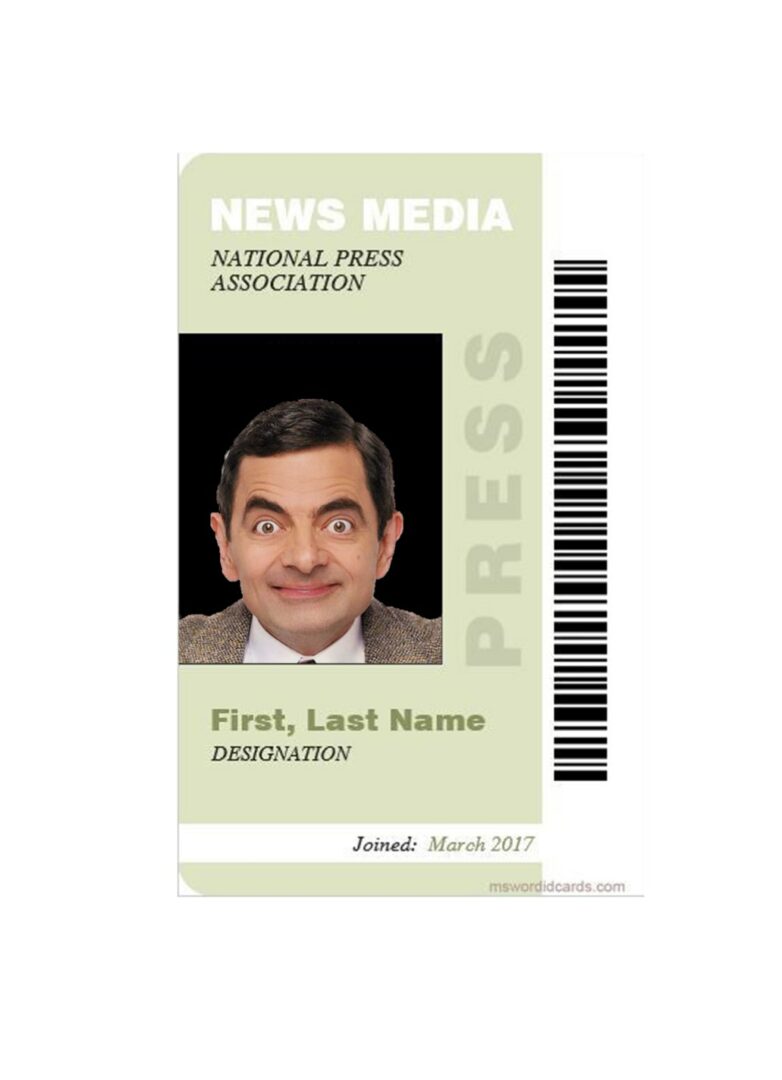 News media press access document template in PSD format