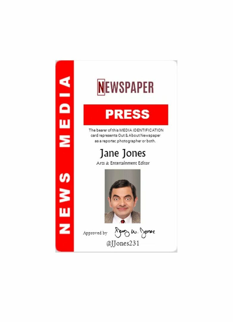Newspaper press pass badge template in PSD format