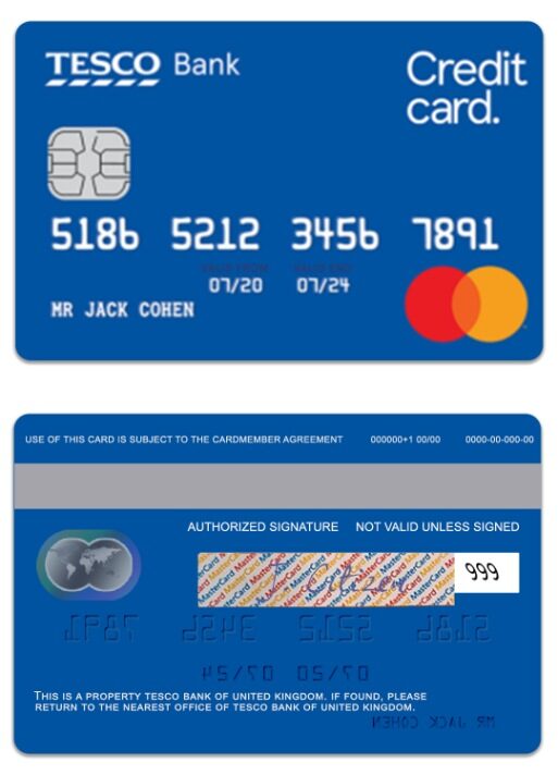 United Kingdom TESCO Bank balance transfer credit card template in PSD ...