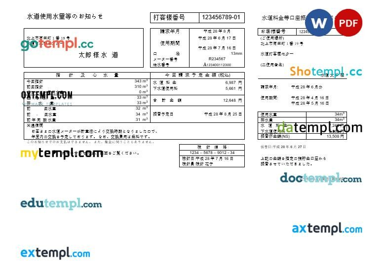 Japan S-Energy Japan Co. Ltd. Tokyo Branch business utility bill ...