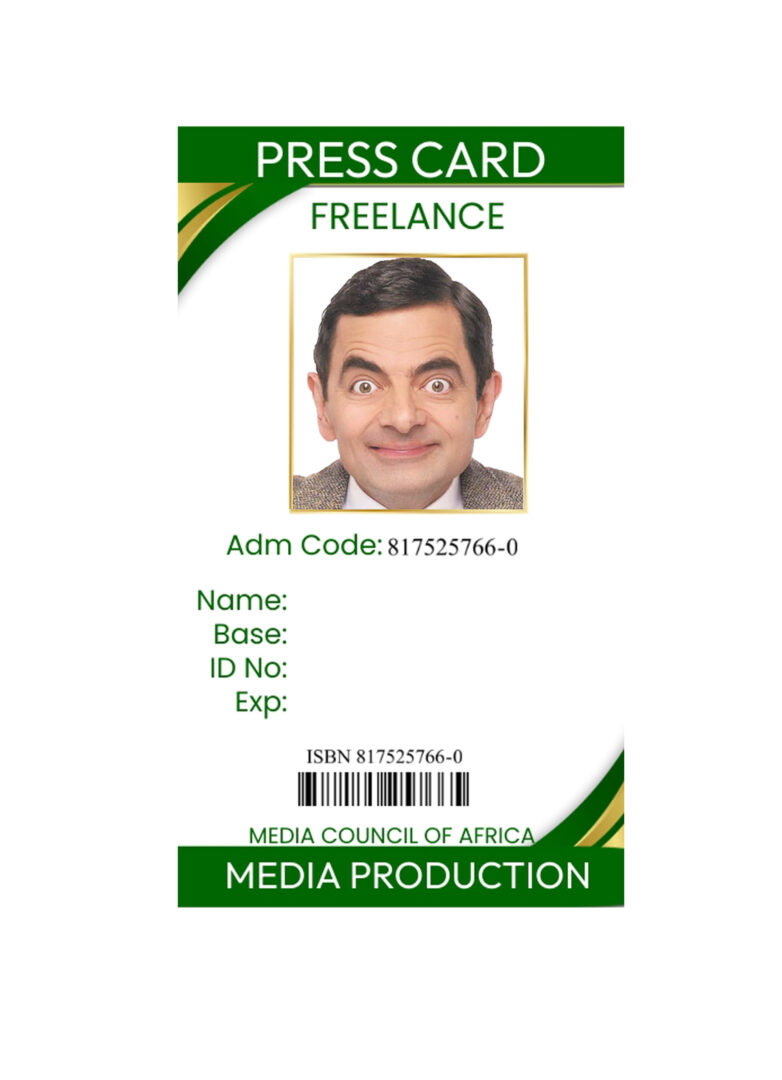 Media production freelancer pass card template in PSD format