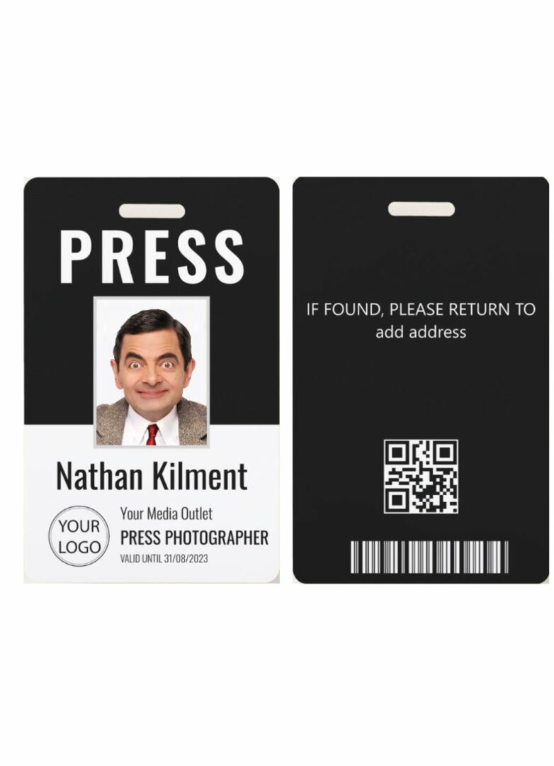 Your media outlet pass badge template in PSD format